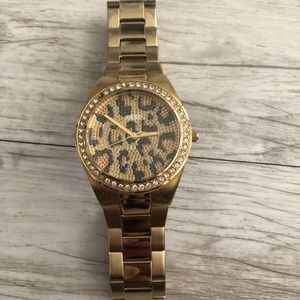 Guess Accessories | Pink Rhinestone Heart Face Watch | Poshmark